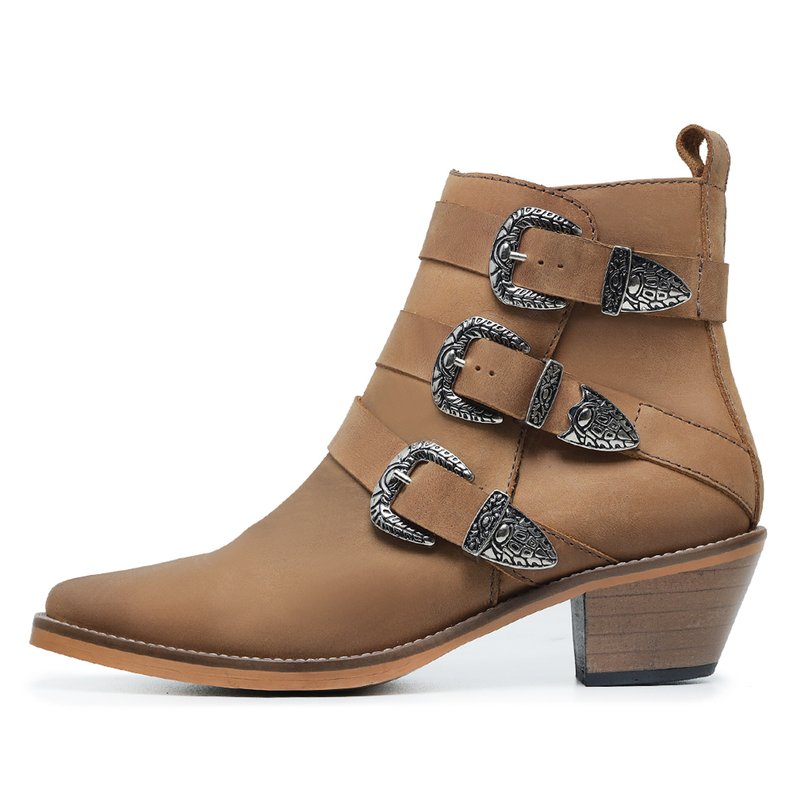 Bota Western Boho Chic Mallory Couro Whisky - Mah